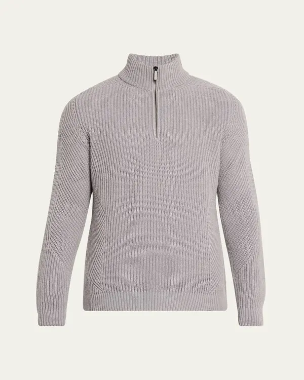 Iris Von Arnim Redon Stonewashed Cashmere Half-zip Sweater