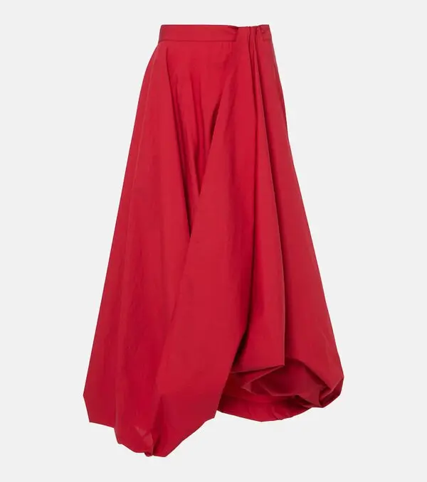 Brunello Cucinelli Cotton-blend Midi Skirt - Red