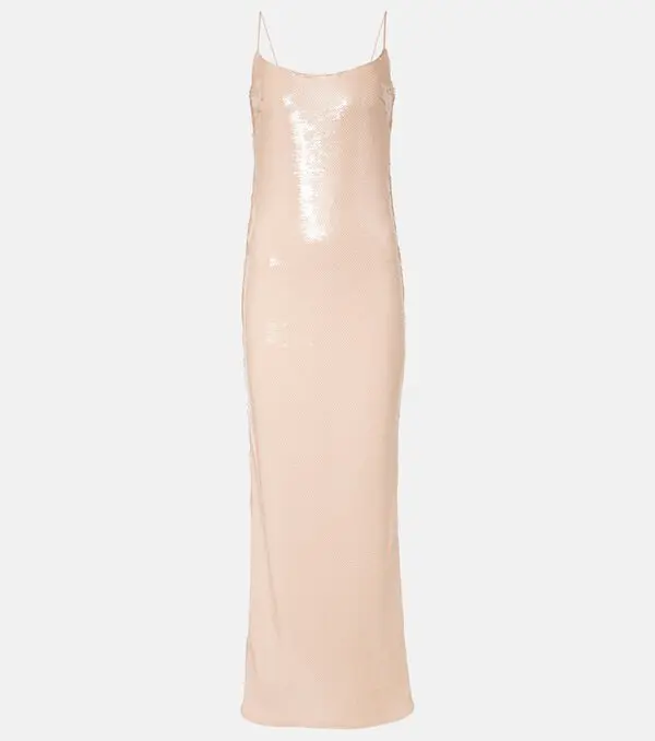 THE NEW ARRIVALS ILKYAZ OZEL Sequined Gown - Neutrals