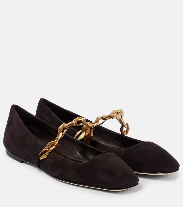 JIMMY CHOO Diamond Tilda Mary Jane Flats - Brown