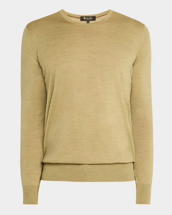 Loro Piana Girocollo Wool Sweater - Dried Artemisia