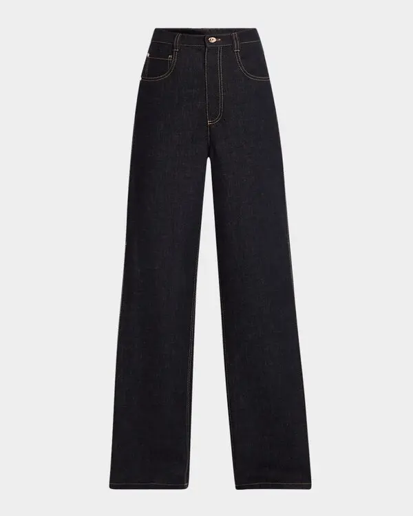 Brunello Cucinelli Pleated-panel Wide-leg Jeans