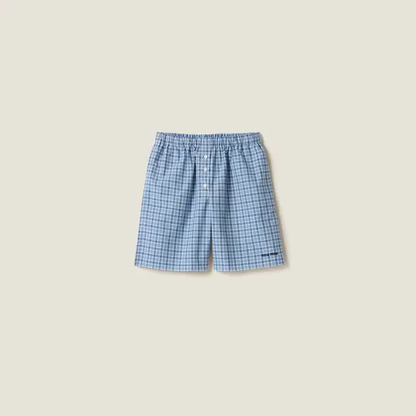 Miu Miu Checked Poplin Boxer Shorts