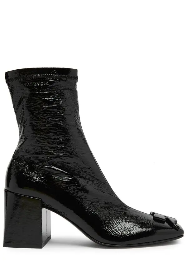 COURREGES Reedition 75 Crinkled Vinyl Ankle Boots - Black