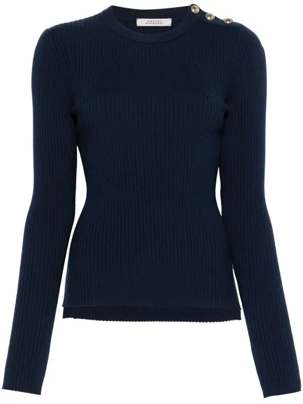 Dorothee Schumacher Buttoned-shoulder Sweater - Blue