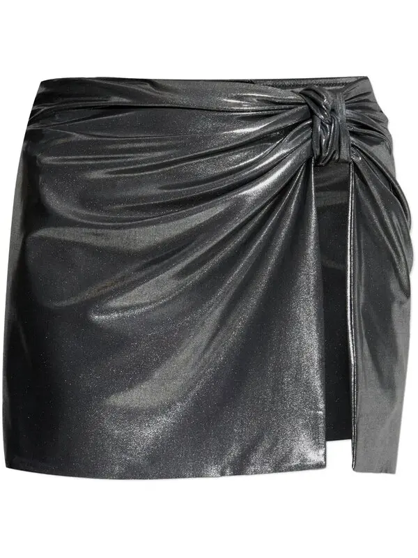 MISBHV Ruched Mini Skirt - Silver