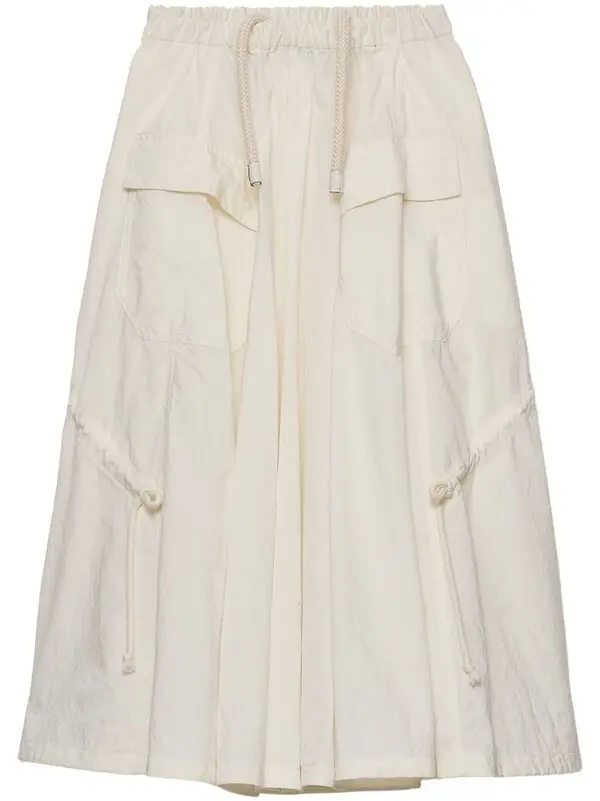 Prada Pongee Skirt - Neutrals