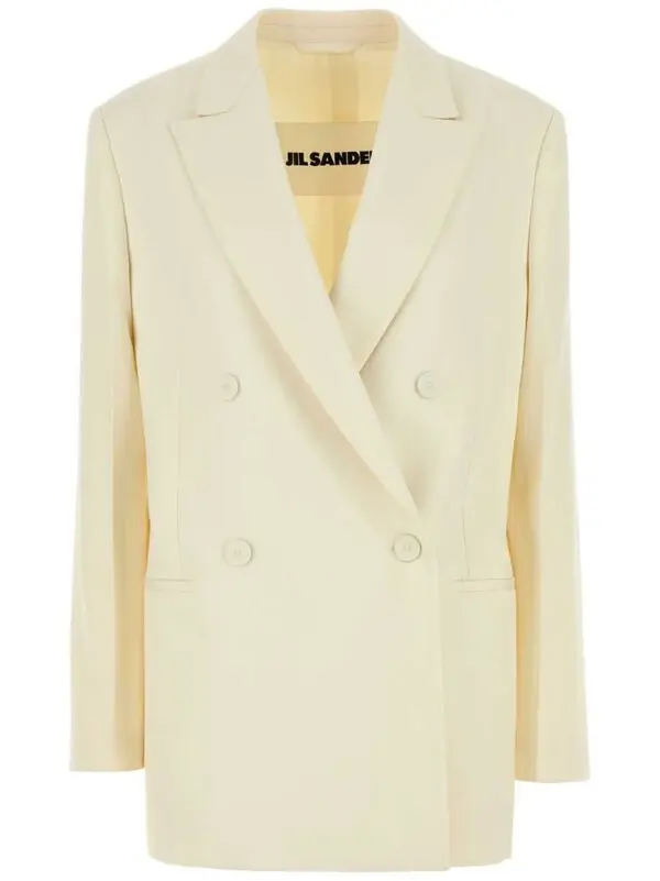 JIL SANDER Wool Double-breasted Blazer - Neutrals