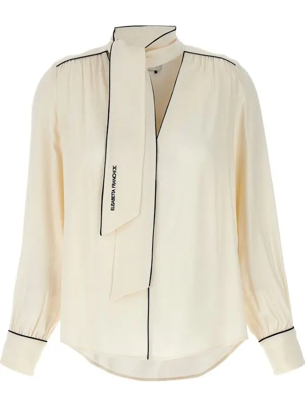 Elisabetta Franchi Tie-neck Blouse - Neutrals