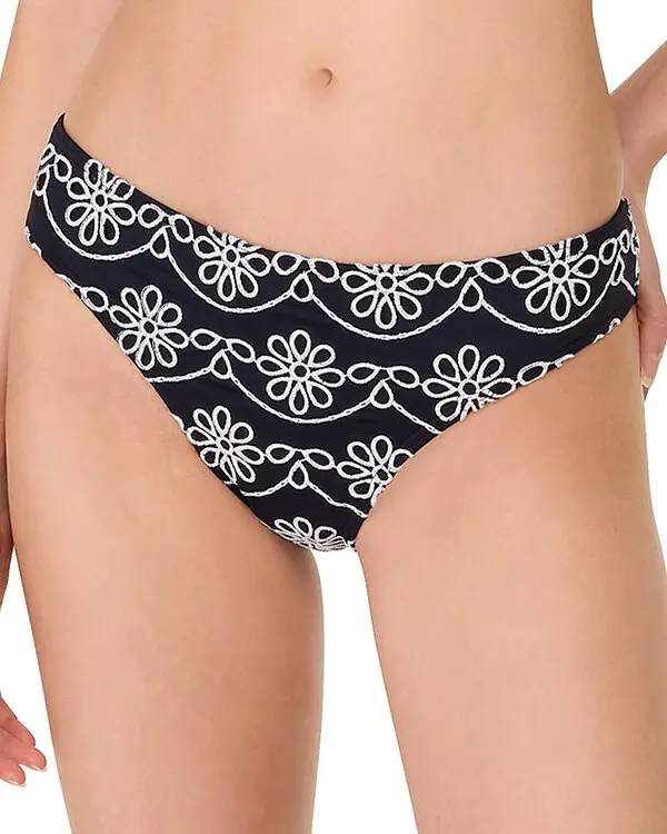 Kate Spade New York Eyelet High Cut Bikini Bottom