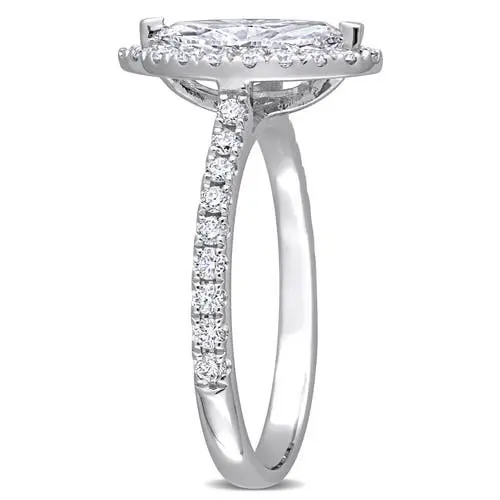 JULIANNA B. 1 Ctw Lab-grown Diamond Marquise Halo Ring 14k