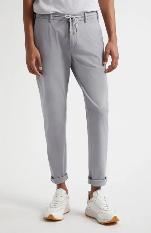 Eleventy Pleated Drawstring Waist Stretch Cotton Blend Pants - 08 Denim