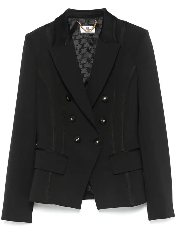 Elisabetta Franchi Crepe Blazer With Satin Details