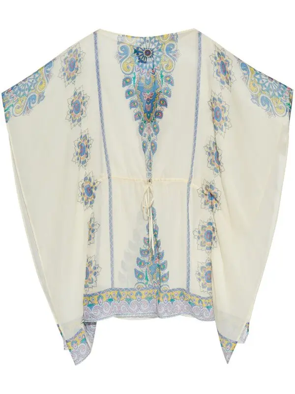 Etro Printed Silk Kaftan - Neutrals