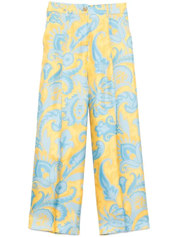 Etro Silk Trousers - Blue