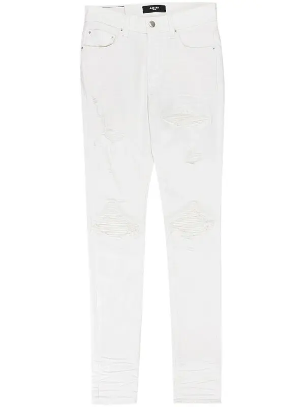 Amiri Mx1 Skinny Jeans White Editorialist