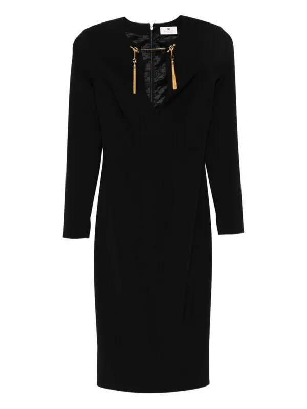 Elisabetta Franchi Long-sleeve Midi Dress With Embellishments