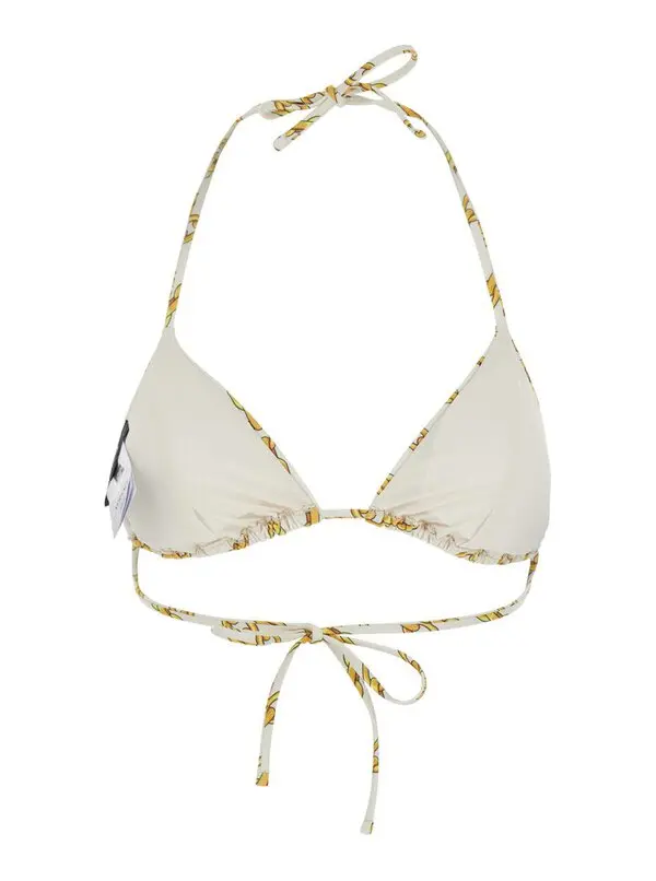 Versace Bikini Top With Chain Print