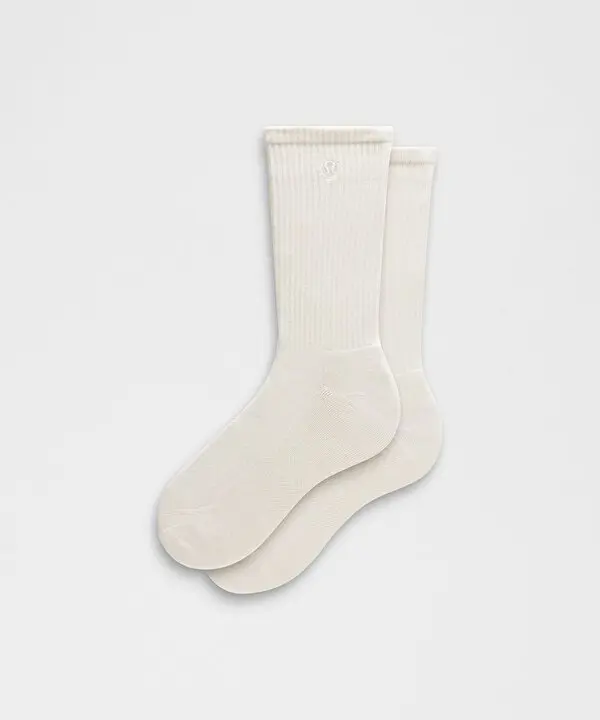 Lululemon Daily Essential Crew Socks - Light Ivory
