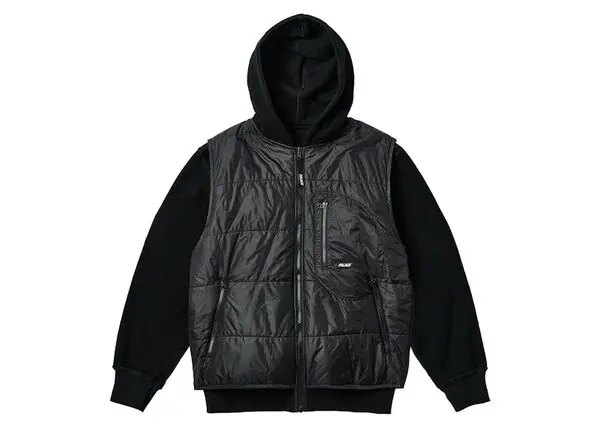 PALACE Reversible Vest With Hood - Black
