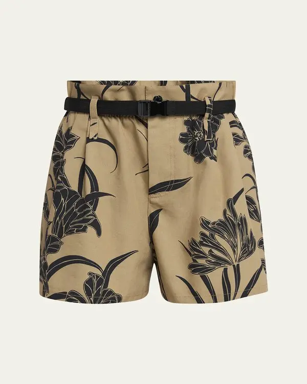 Moncler Printed Shorts With Belt