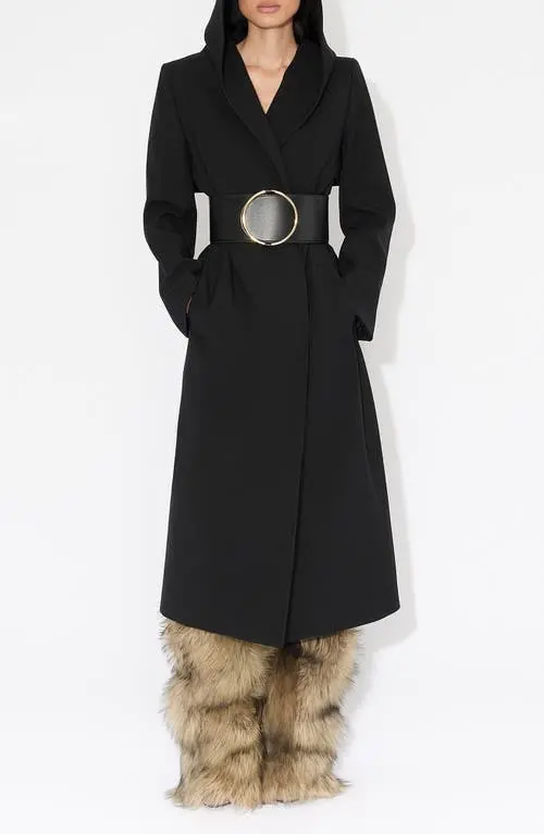 Alaïa Hooded Overcoat - Noir Alaia