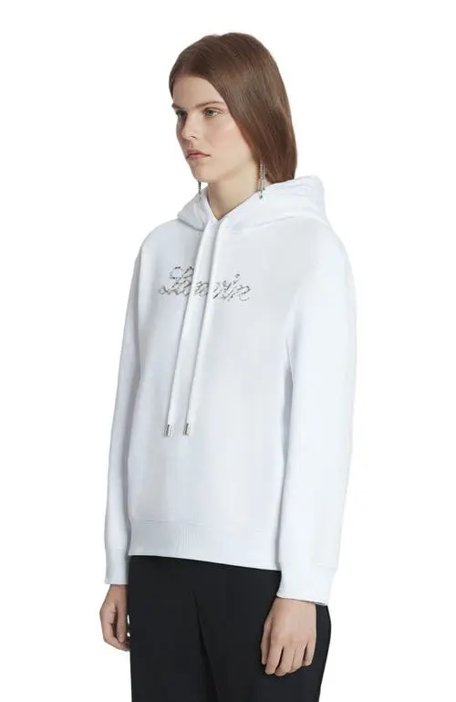 LANVIN Bead Embroidered Hoodie - Optic White