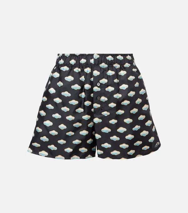 Loewe Clouds Silk Twill Shorts