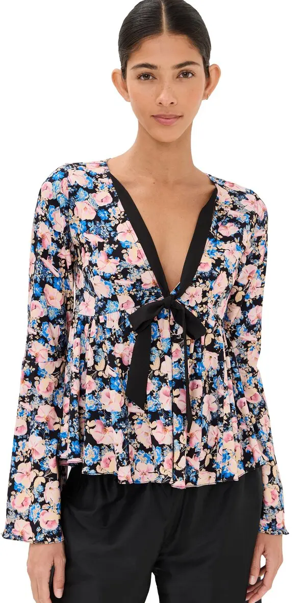 KIKA VARGAS Naomi Floral Print Top