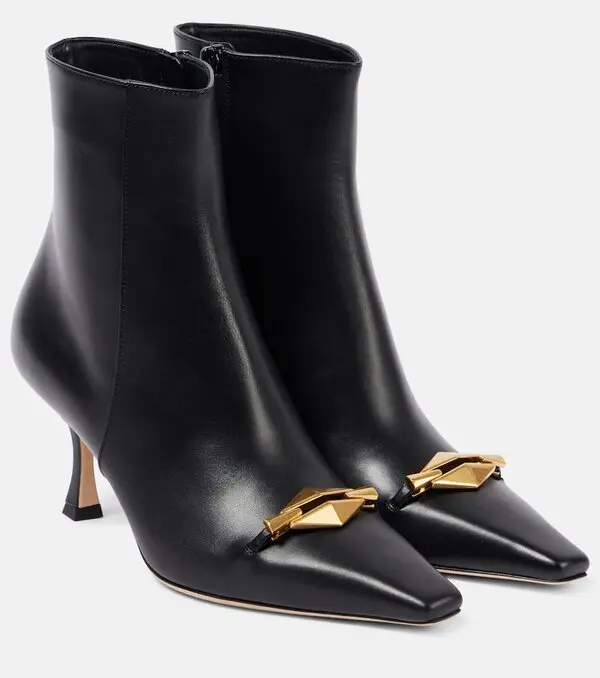 JIMMY CHOO Ryker 70 Leather Ankle Boots - Black