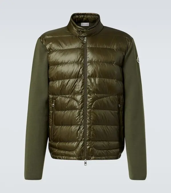 Moncler Archivio Down-paneled Cardigan - Green