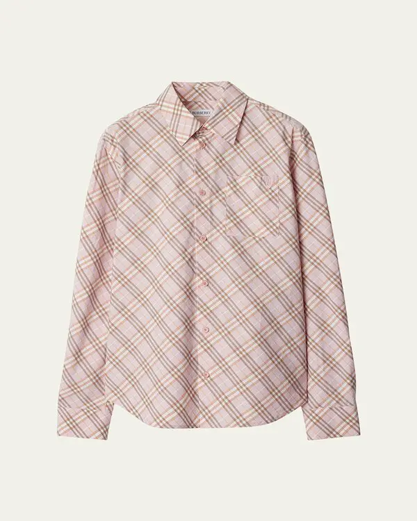 Burberry Check Cotton Button-down Shirt - Floss Ip Check