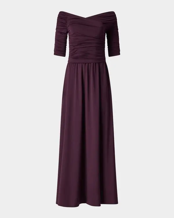 Altuzarra Char Off-shoulder Maxi Dress - Deep Grape