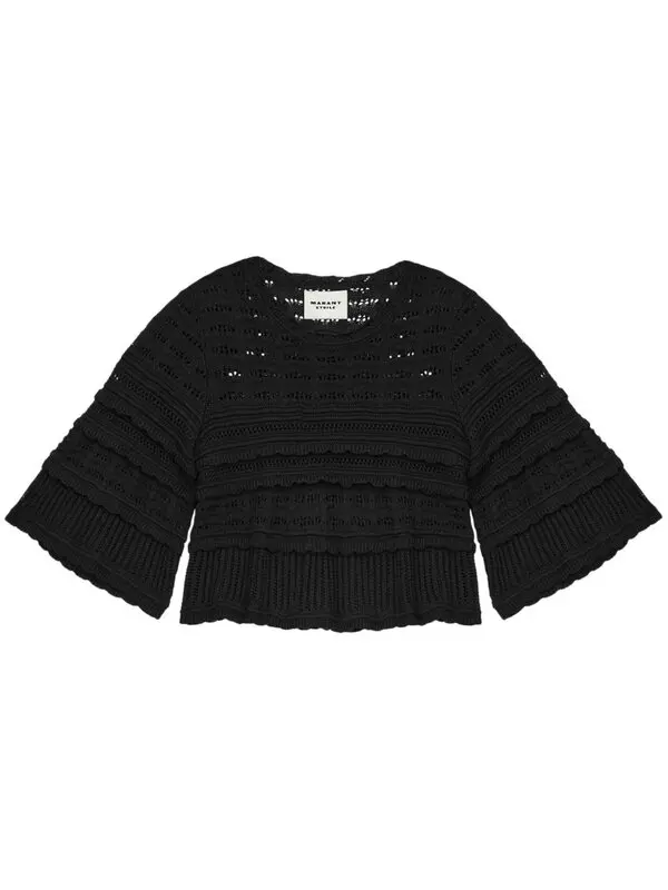 MARANT ETOILE Azelia Cropped Sweater - Black