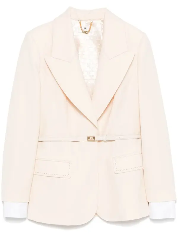 Elisabetta Franchi Wool Belted Blazer