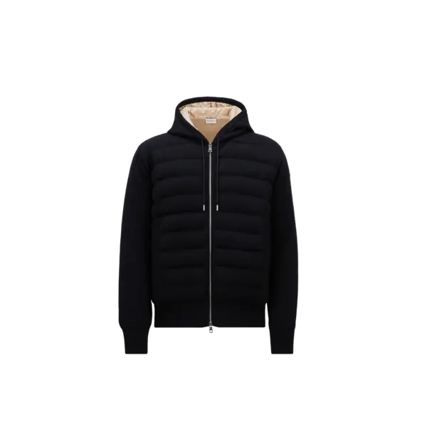 Moncler Padded Wool Zip-up Hoodie - Blue
