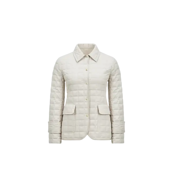 Moncler Epinal Square-quilted Down Shacket - White