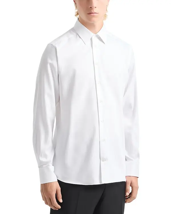 Emporio Armani New York Regular Fit Micro Chevron Dress Shirt - Brilliant