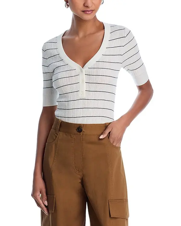 A.L.C. Francis Striped Top - Bright White