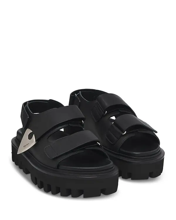 Alexander McQueen Rubber Strap Sandal - Black Silver