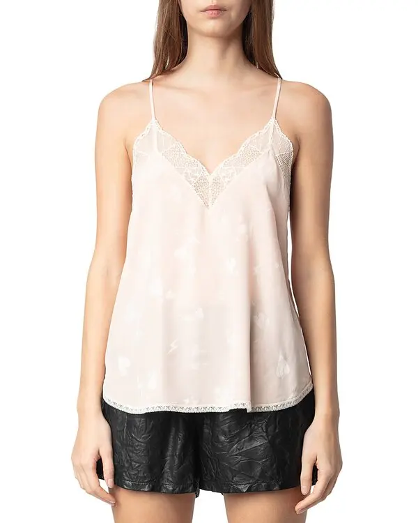Zadig&Voltaire Christy Silk Flash Heart Camisole - Pearly