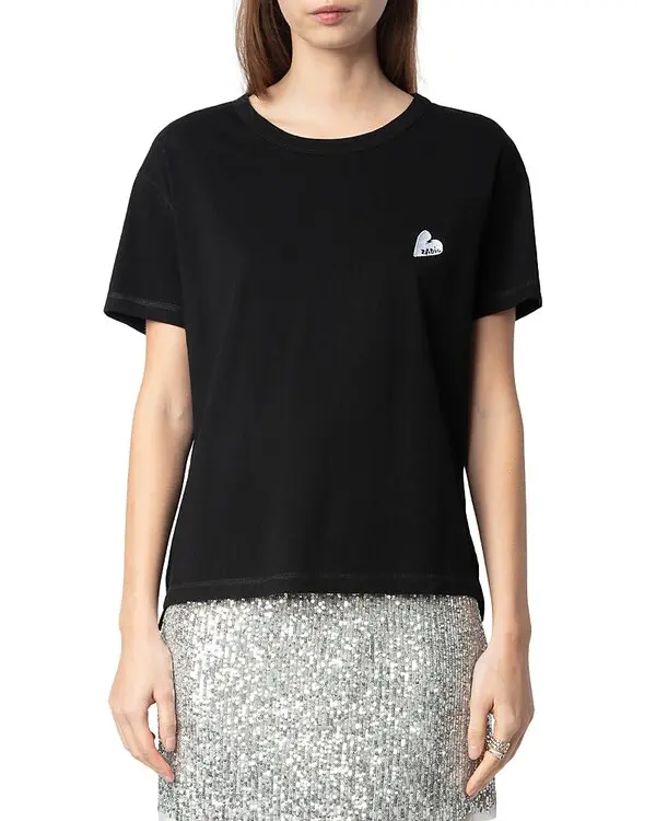 Zadig&Voltaire Marta Cotton Heart Tee - Black