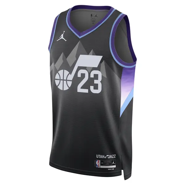 Nike Lauri Markkanen Utah Jazz 2024/25 Statement Edition Jordan Dri-fit Nba Swingman Jersey - Black