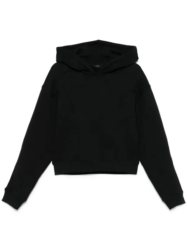 MUGLER Spiral Cropped Hoodie