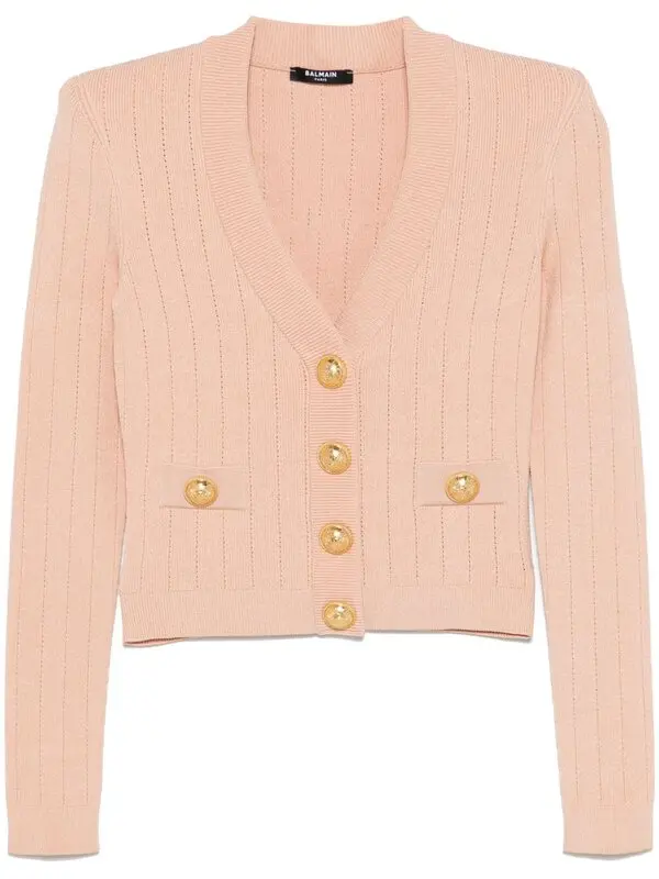 Balmain Cropped Cardigan - Neutrals