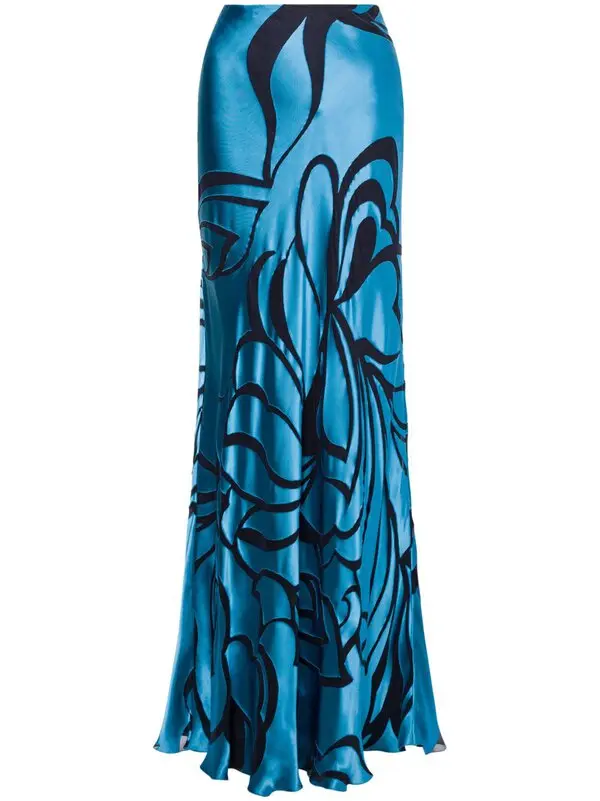 Alberta Ferretti Abstract-pattern Maxi Skirt