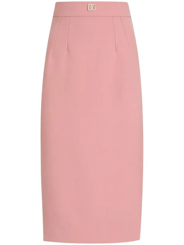 Dolce & Gabbana Tweed Midi Skirt - Pink