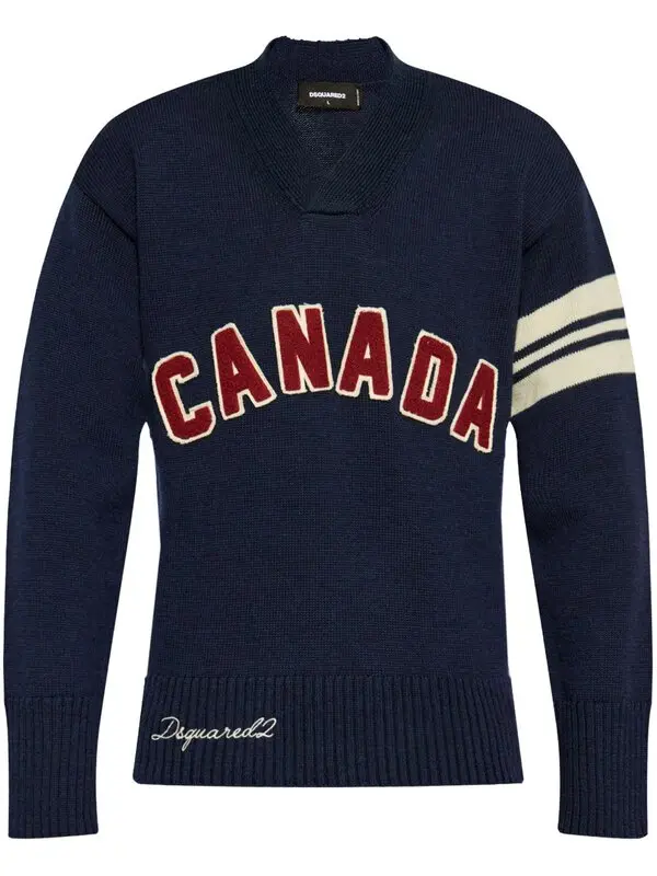 Dsquared2 Logo-embroidered Jumper - Blue