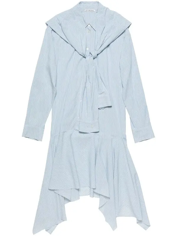 Acne Studios Striped Midi Shirt Dress - Blue
