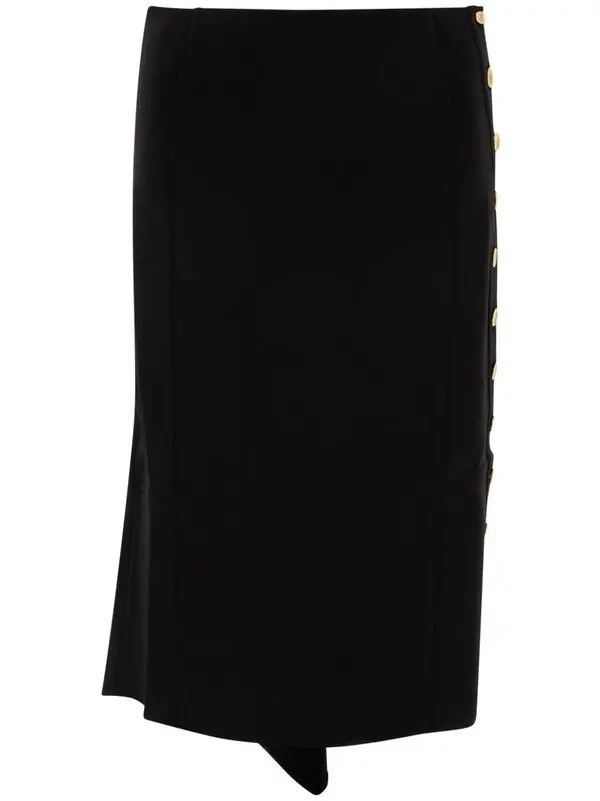 Givenchy Asymmetric Midi Skirt - Black